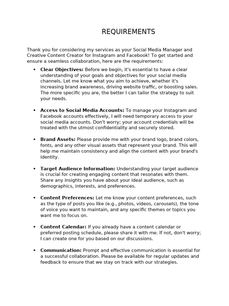 Requirements: Clear Objectives | PDF