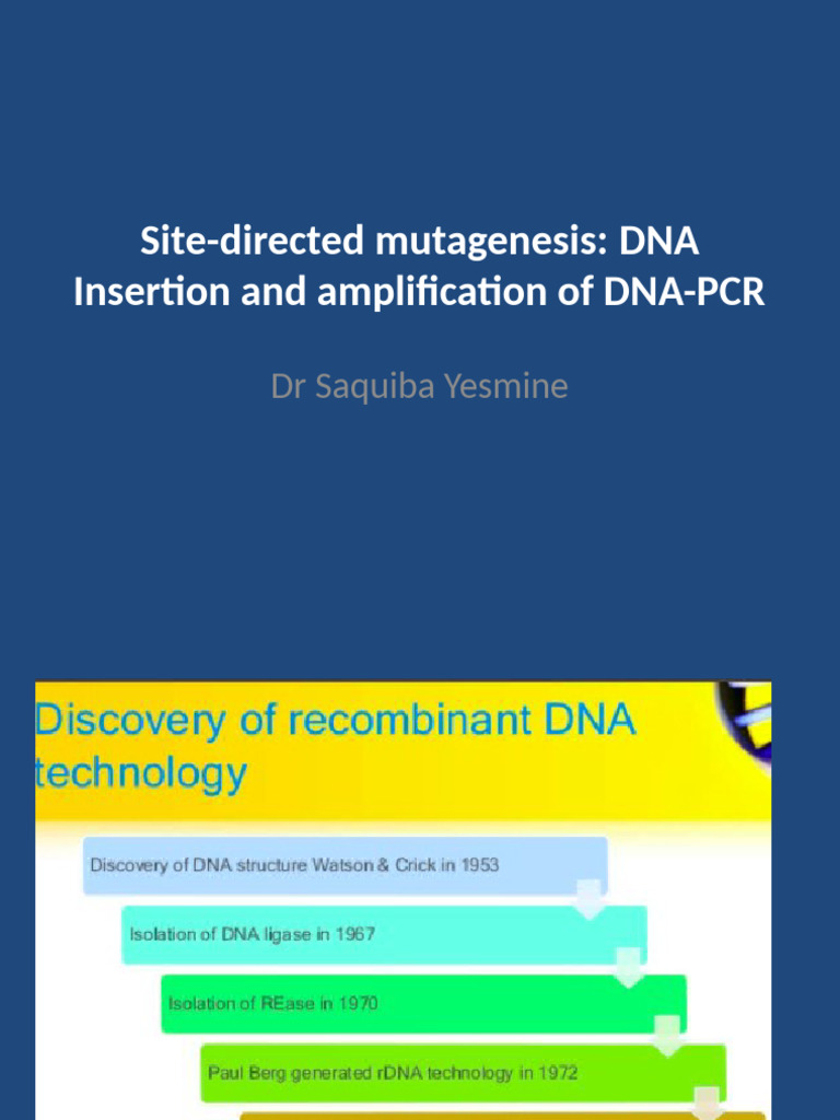 DNA - Insertion - Chemical Synthesis Sequencing and Amplification of ...
