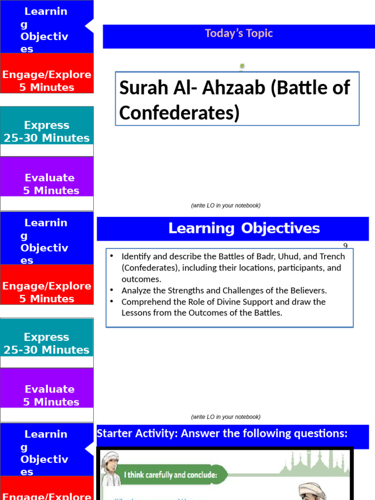 LP Yr 12 Surah Al-Ahzaab Battle of Confederates | PDF | Evaluation ...