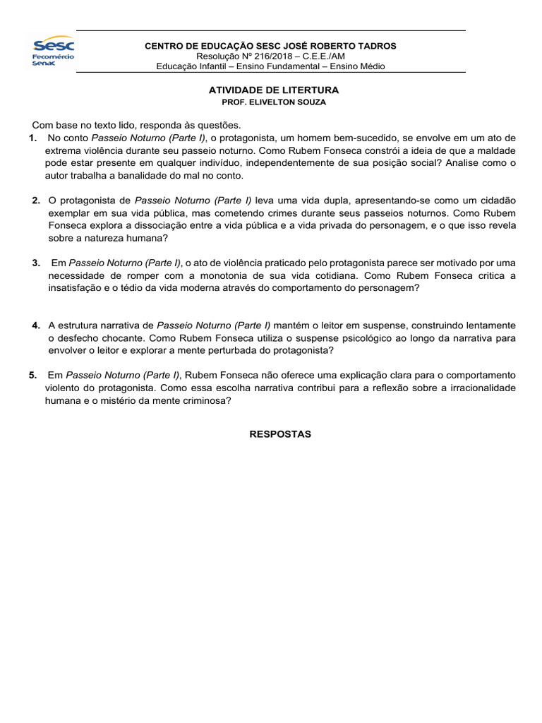 Passeio Noturno Pt1_rubem Fonseca | PDF