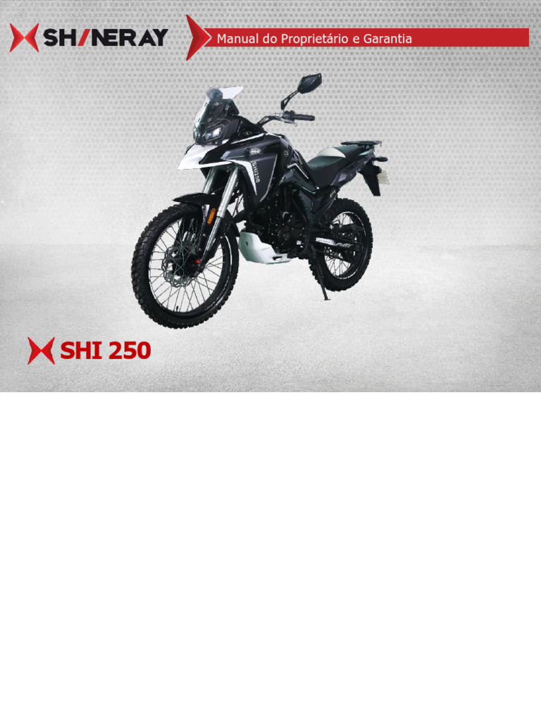 Manual do Proprietário SHI 250 | PDF | Motocicleta | Freio