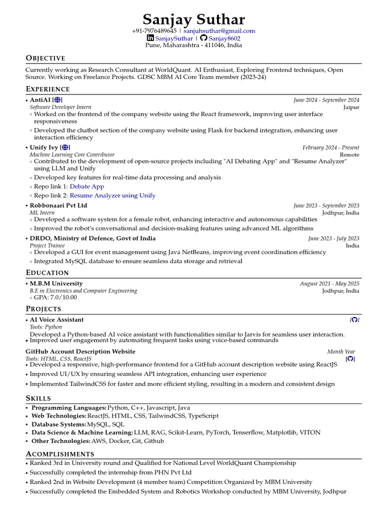 Sanju Resume | PDF | Web Development | Software