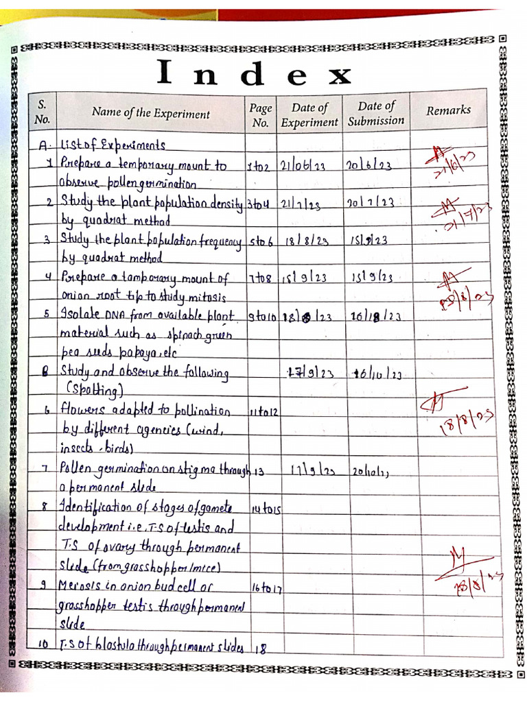 Class 12 (Biology Practical Copy) | PDF