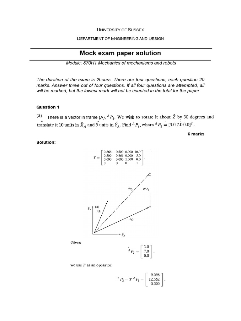 Mock Exam Paper_solution | PDF | Rotation Around A Fixed Axis ...