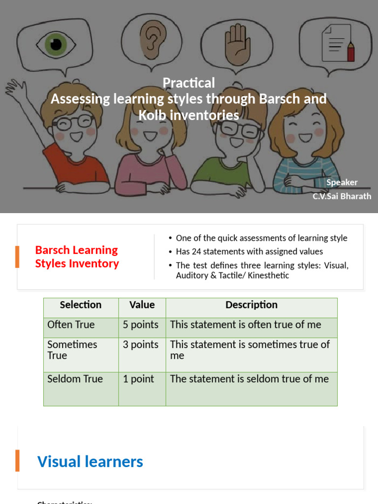 Barsch and Kolb Inventories | PDF | Learning Styles | Theory