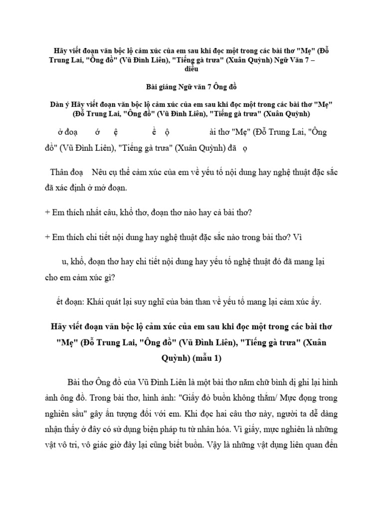 Top 40 Bai Hay Viet Doan Van Boc Lo Cam Xuc Cua em Sau Khi Doc Mot Tro | PDF