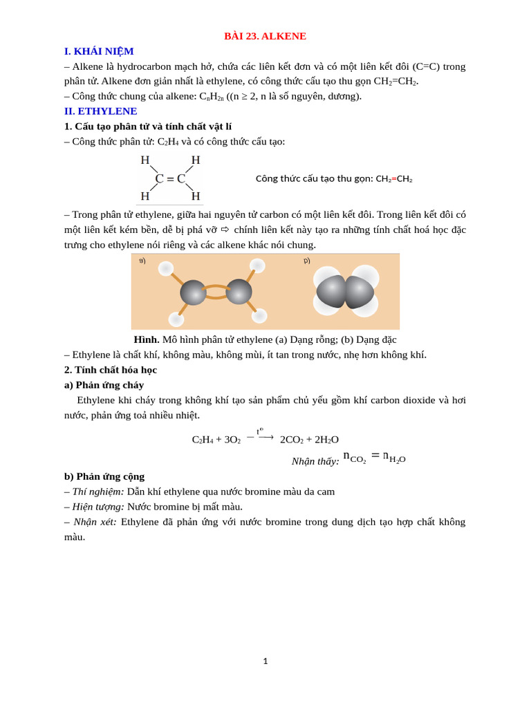 BÀI 21. Alkene | PDF