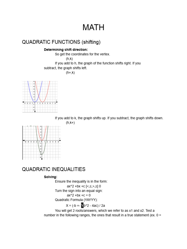 MATH 9 second quarter | PDF | Inequality (Mathematics) | Elementary ...