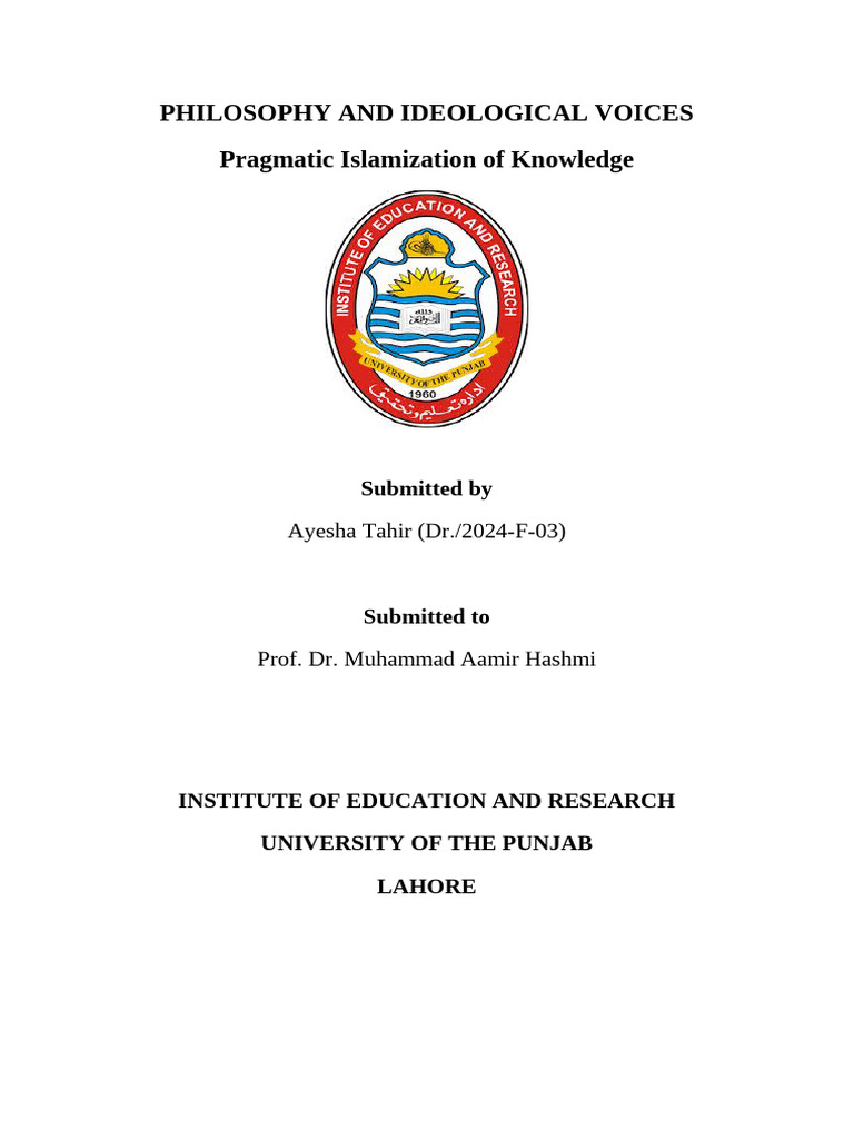 Pragmatic Islamization of Knowledge 1 | PDF | Pragmatism | Knowledge