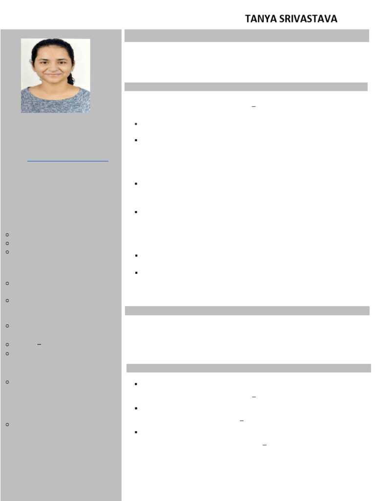CV_Tanya_VIT_2024[1] | PDF | Engineering | Cognition