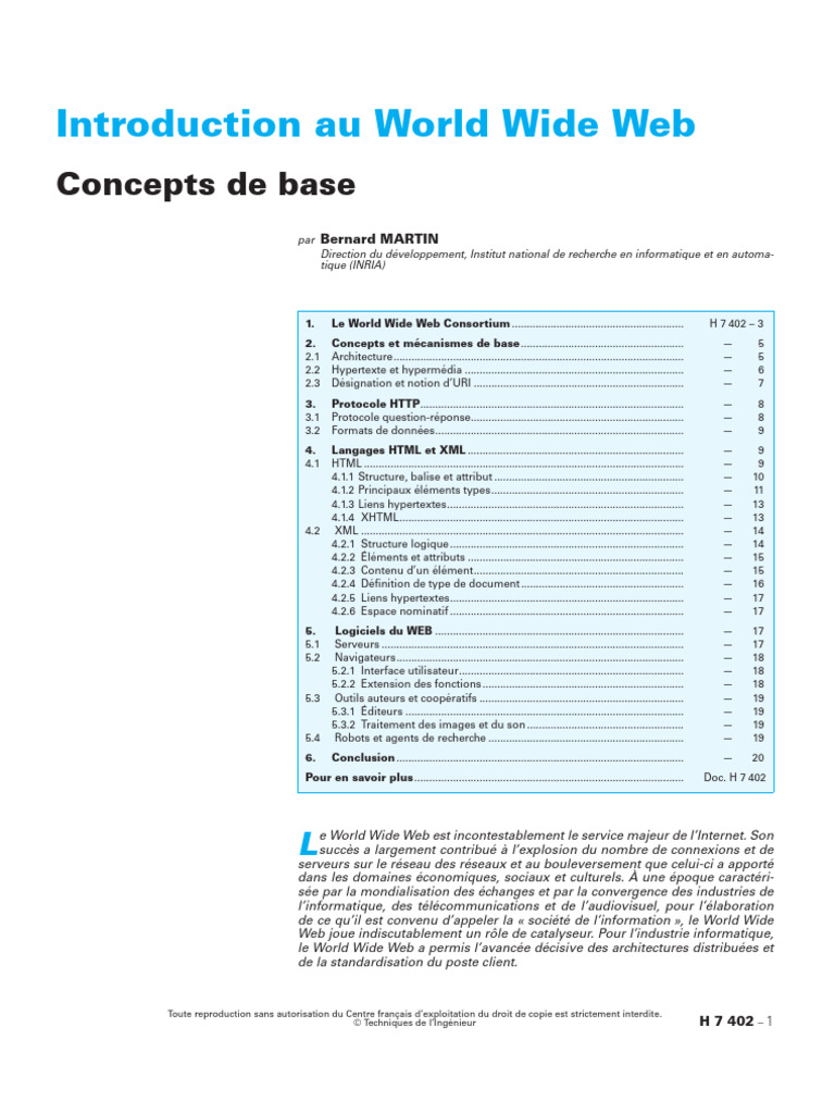 Introduction au World Wide Web | PDF | Internet | Internet et Web