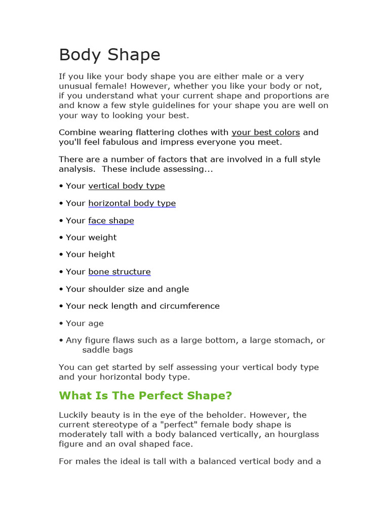 2 Body Shape Lesson | PDF | Trousers | Waist