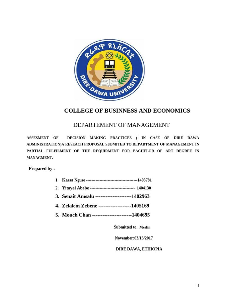 College of Businness and Economics | PDF | Decision Making | Sampling ...