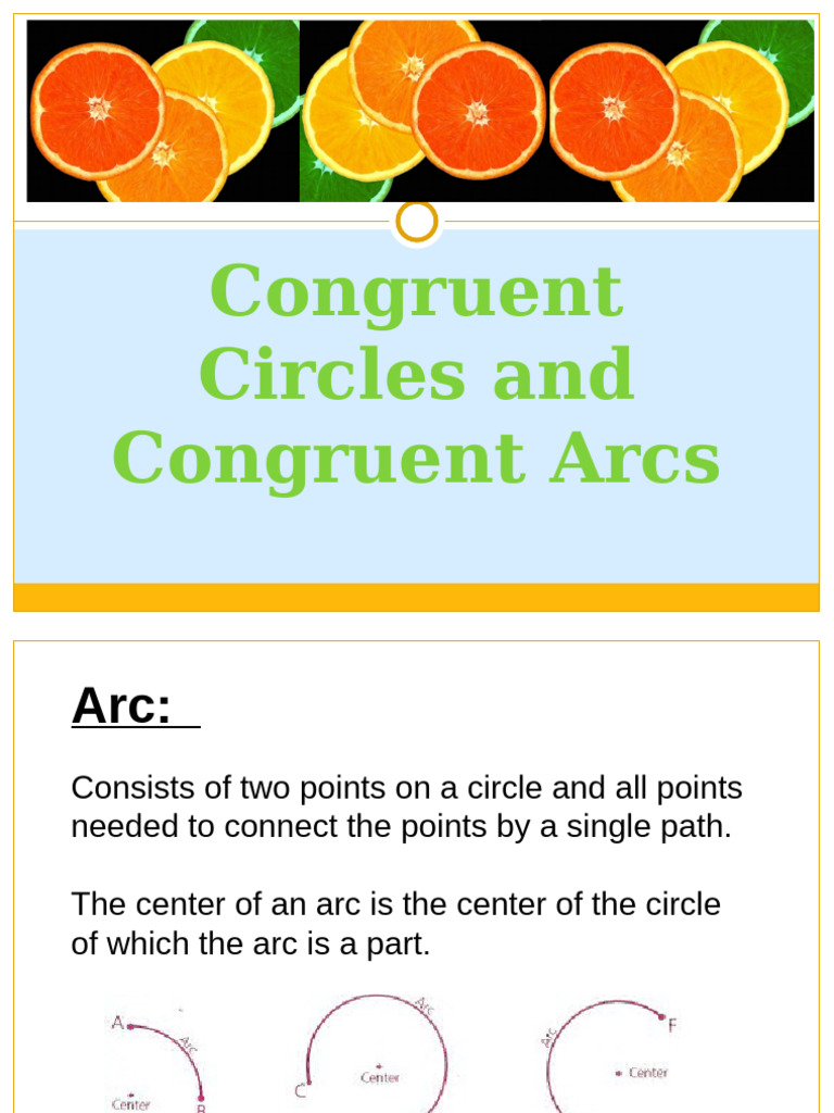 3 Congruent Circles and Congruent Arcs | PDF | Circle | Angle
