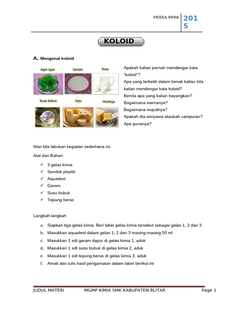 MODUL KOLOID_ENDAH | PDF