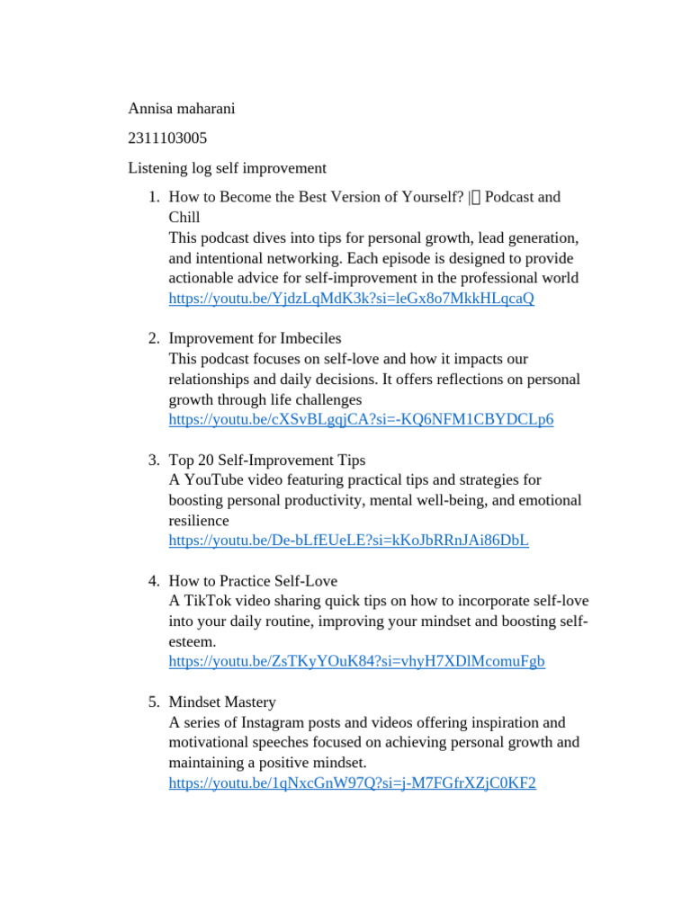 Self Improvement Pdf