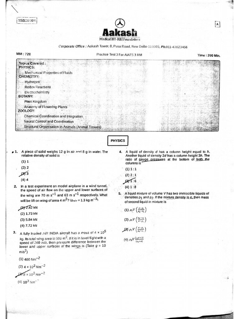 PT-3 RM AIATS-3 | PDF