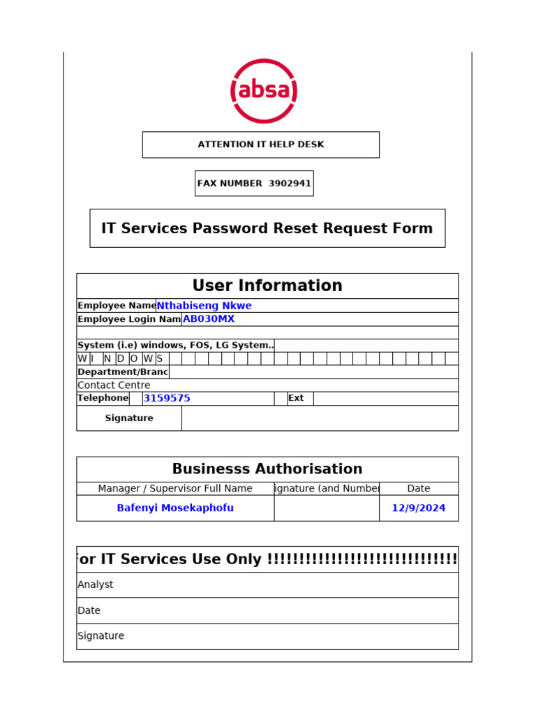 IT 4 - Password Reset | PDF