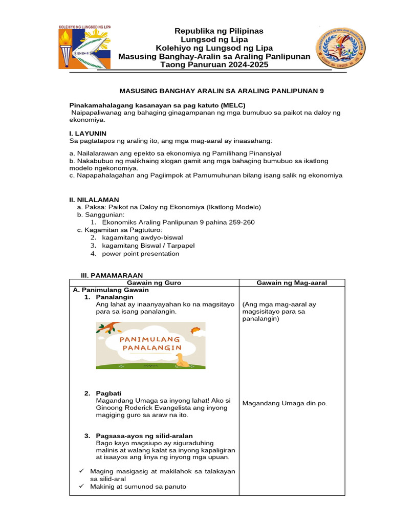 Paikot Na Daloy NG Ekonomiya Ikatlong Modelo | PDF