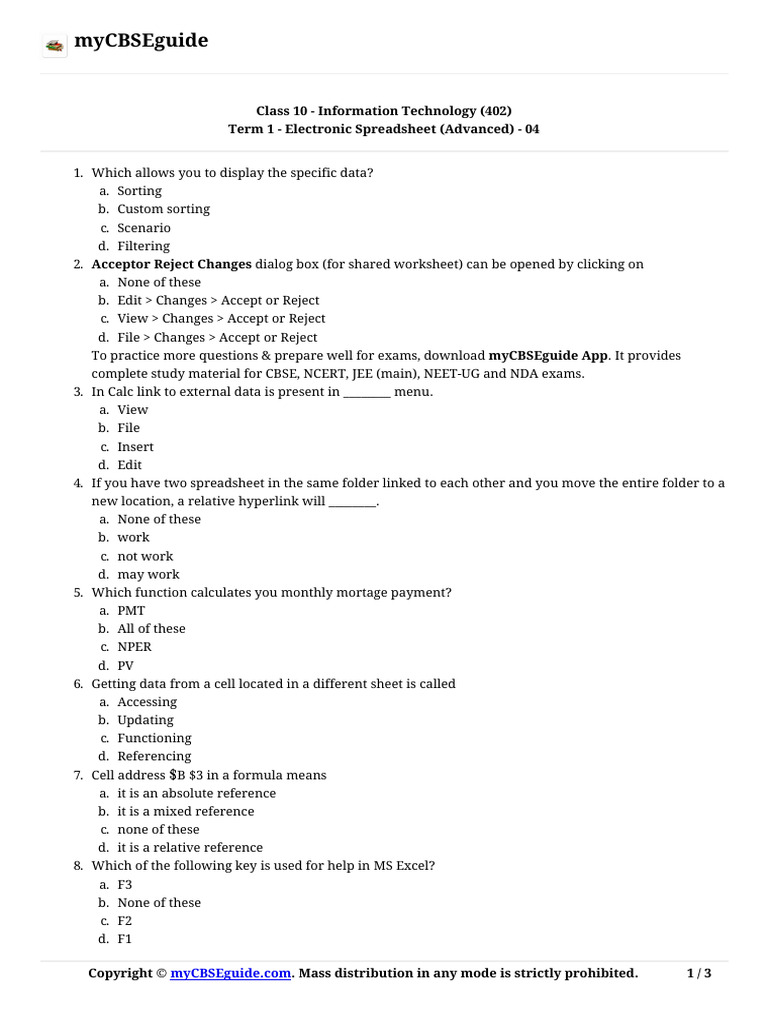 10 It Electronic Spreadsheet Tp04 | PDF | Spreadsheet | Software