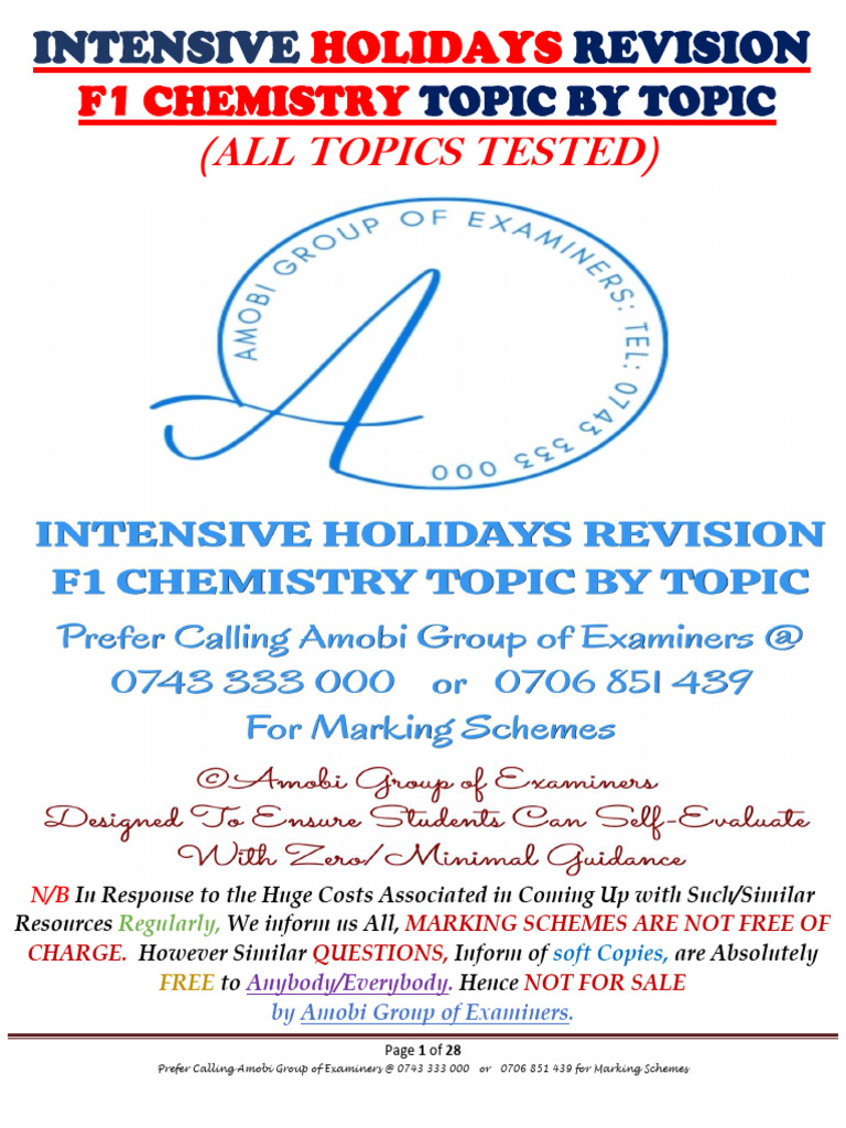 F1 CHEM HTQ | PDF | Solubility | Combustion