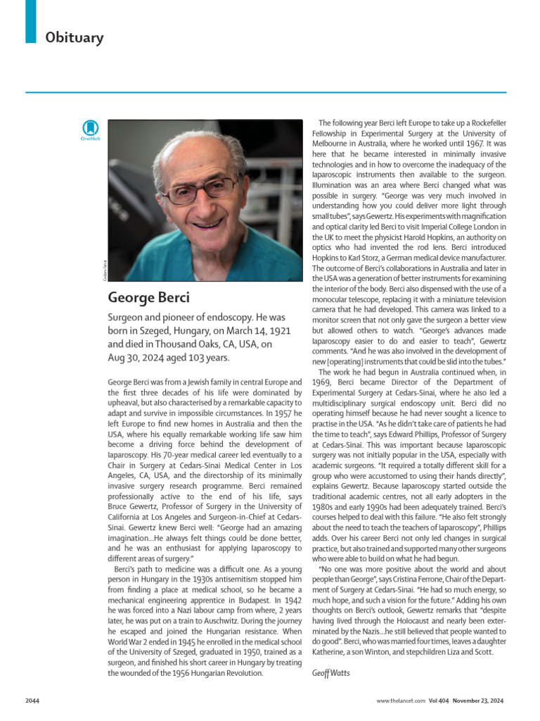 George-Berci_lancet | PDF | Surgery