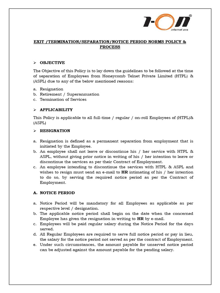 TERMINATION_Policy | PDF | Employment | Salary