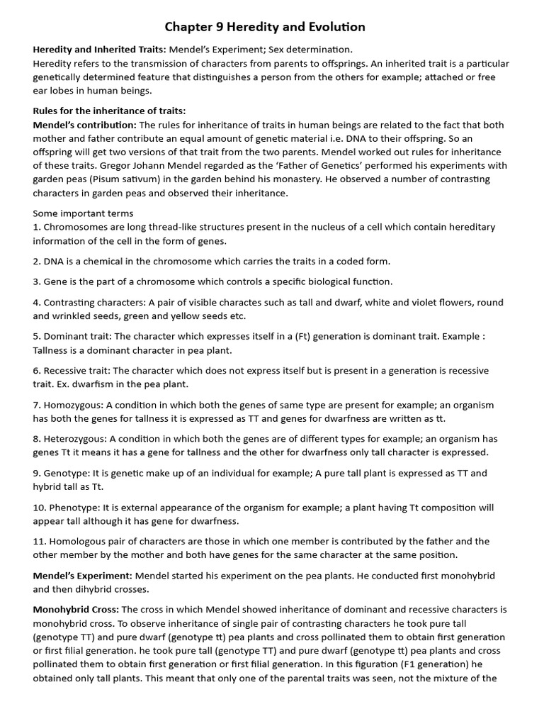Chapter 9 Heredity | PDF | Dominance (Genetics) | Reproduction Chapter 9 Heredity | PDF | Dominance (Genetics) | Reproduction