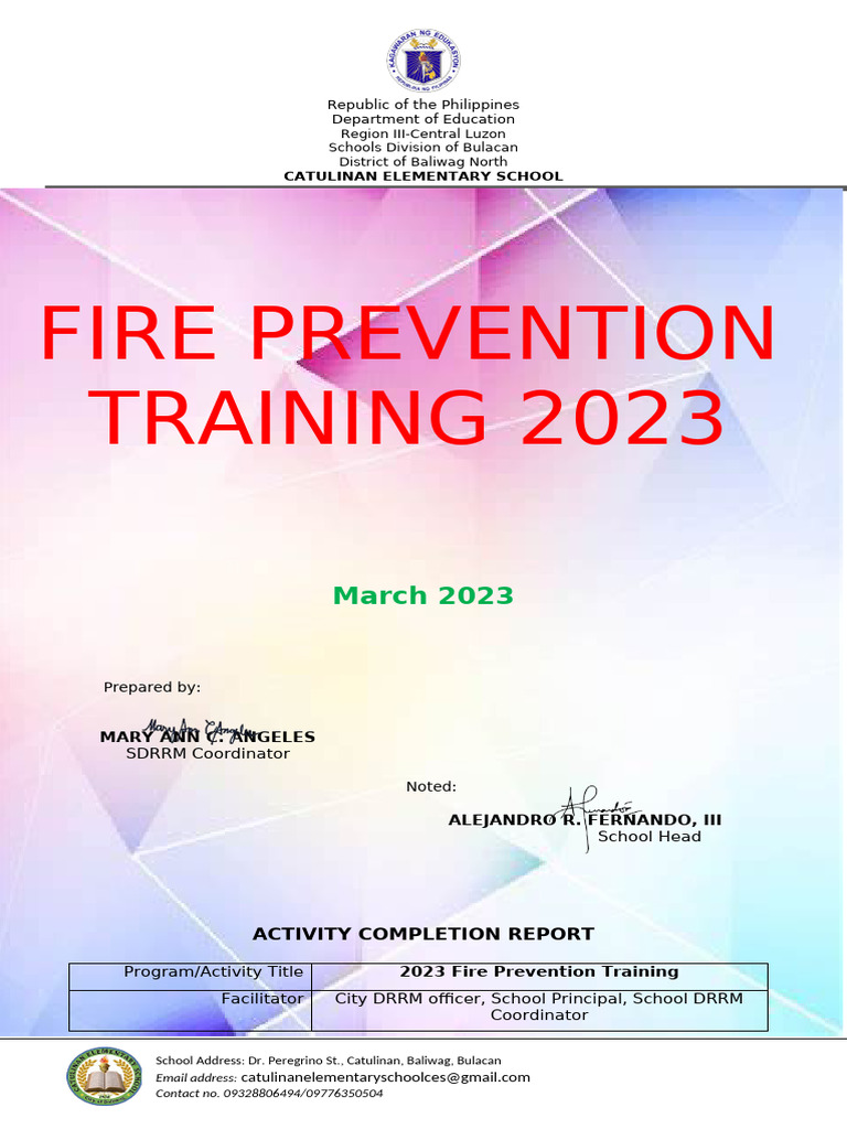 Hinukay Es Fire Prevention Training 2023 | PDF