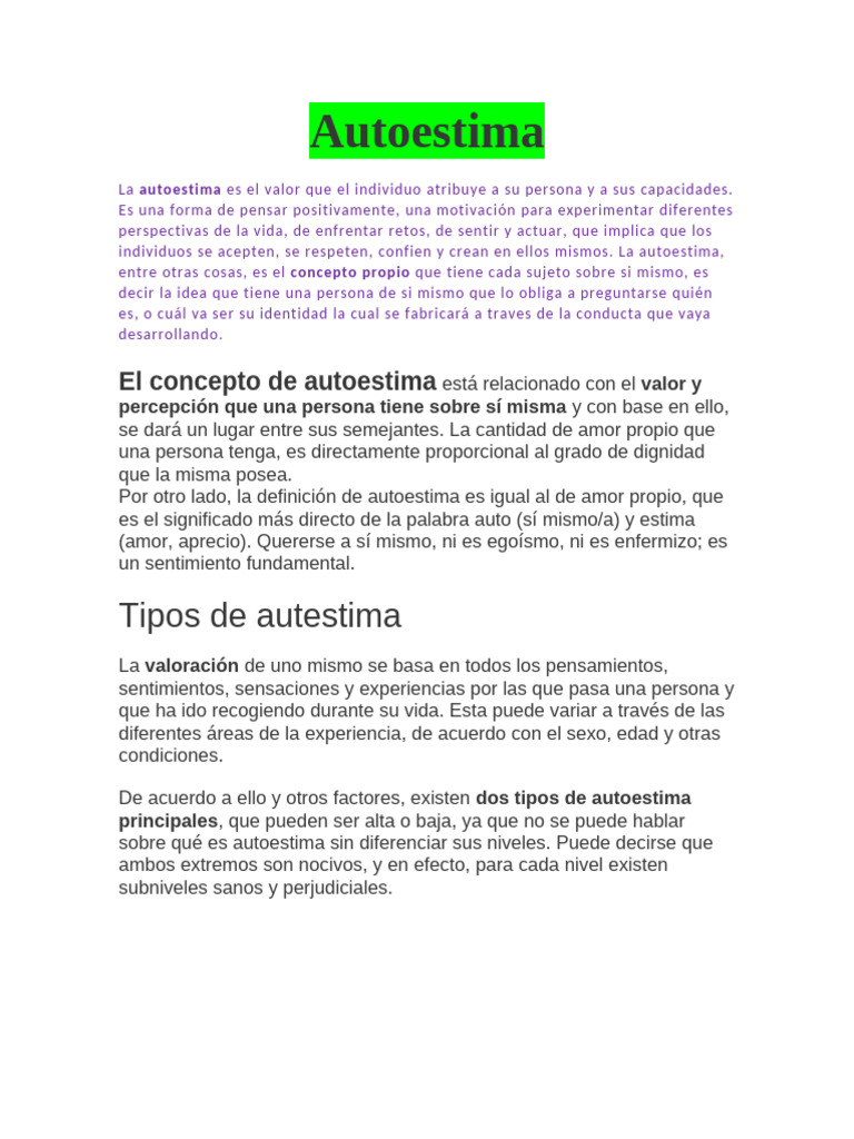 Autoestim 1 | PDF | Autoestima | Pensamiento