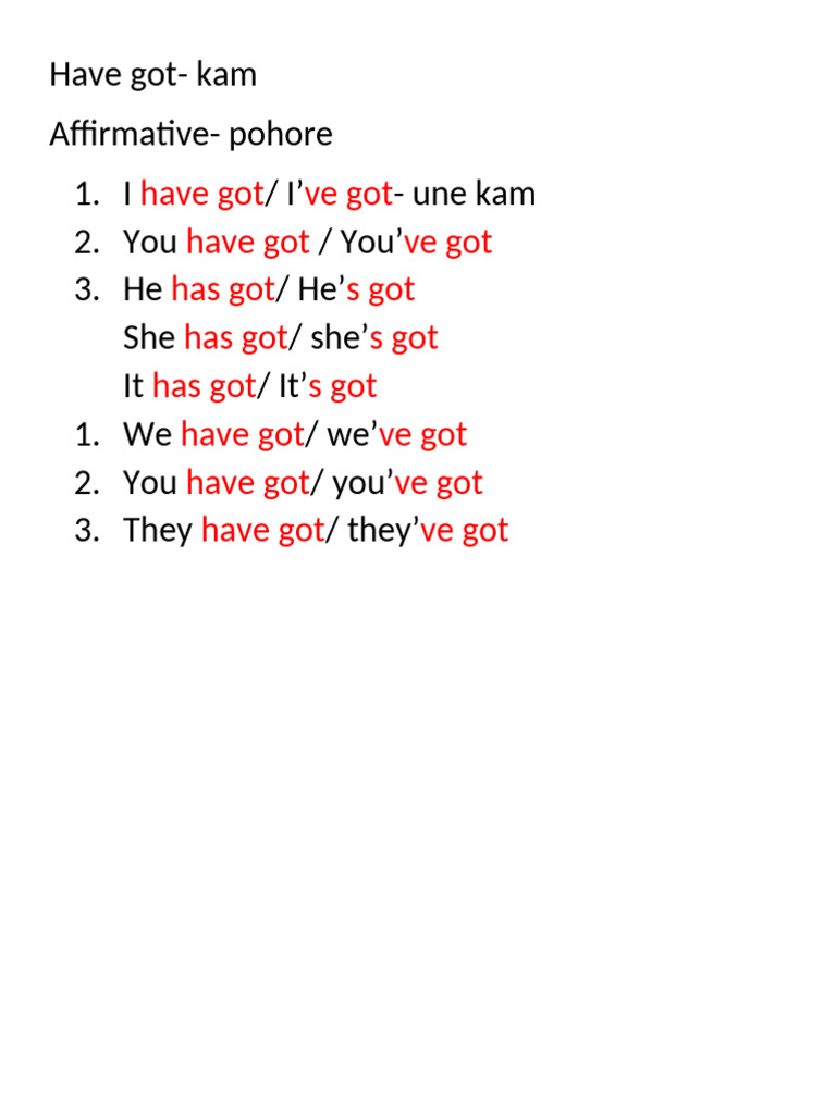 Have Got | PDF