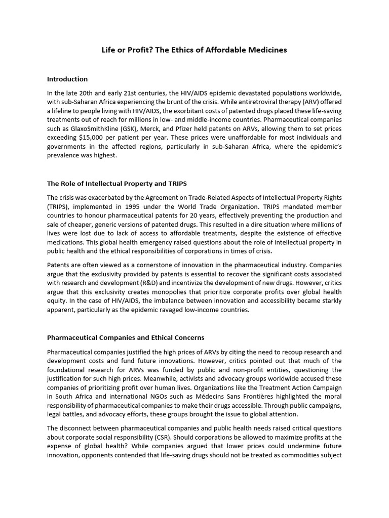 Case 1_Patents | PDF | Pharmaceutical Industry | Generic Drug