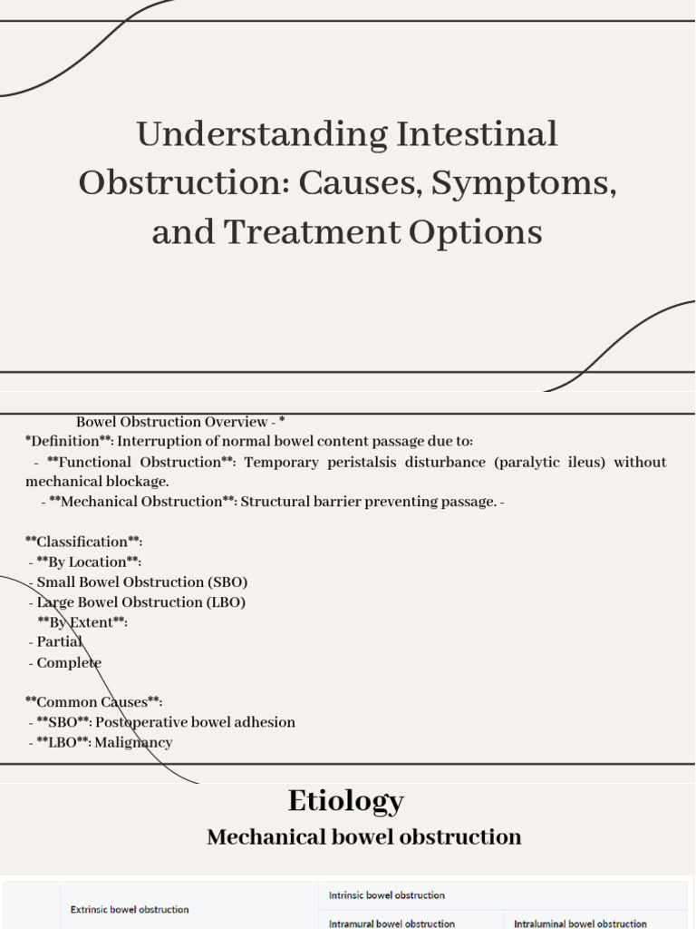 Intestinal Obstruction CME | PDF | Clinical Medicine | Medical Specialties