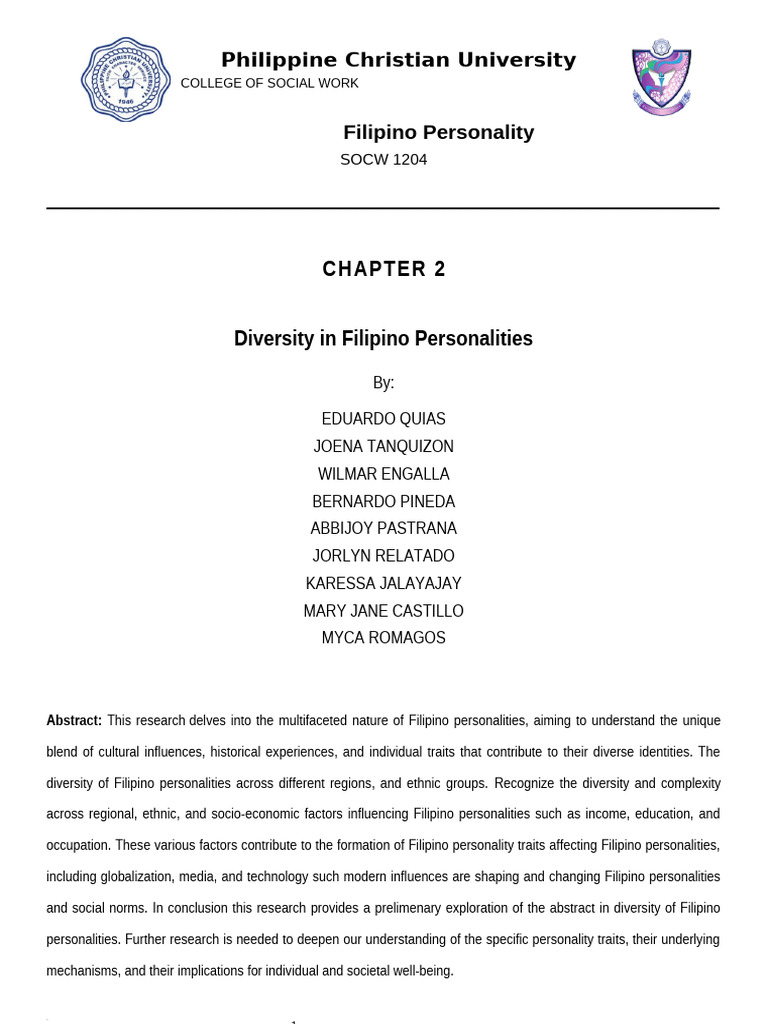 G2-Research-Paper-Filipino-Personality | PDF | Cebu | Philippines