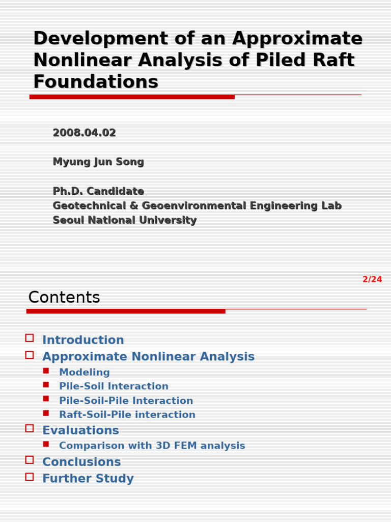 120016046 Seminar Piled Raft Foundation | PDF | Deep Foundation | Finite Element Method