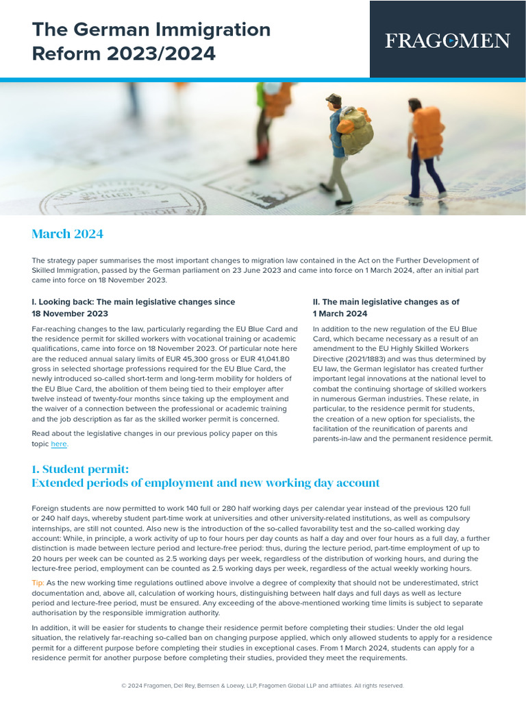 German Immigration Reform 2023 2024 Updated March 2024 - English | PDF ...