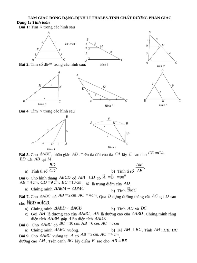 PHT-Định lý Talets, tam giác dd | PDF