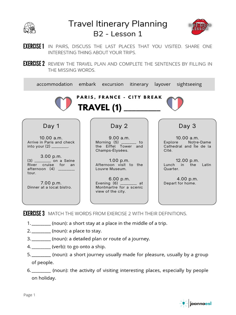 Travel Itinerary Planning Guide | PDF | Linguistics