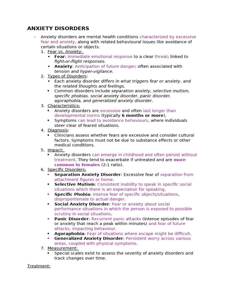 ANXIETY DISORDERS | PDF | Anxiety | Panic Attack