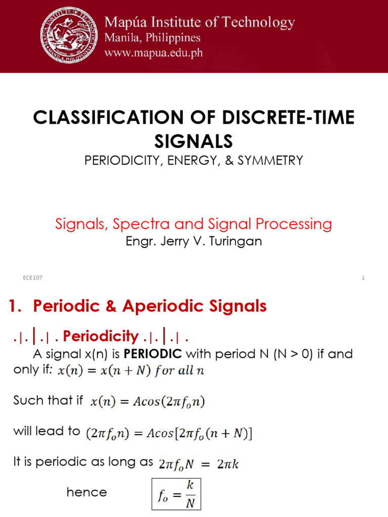 L02A Classification of Discrete Time Signals | PDF