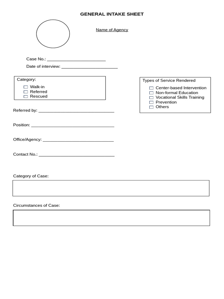 GENERAL-INTAKE-SHEET-1 | PDF