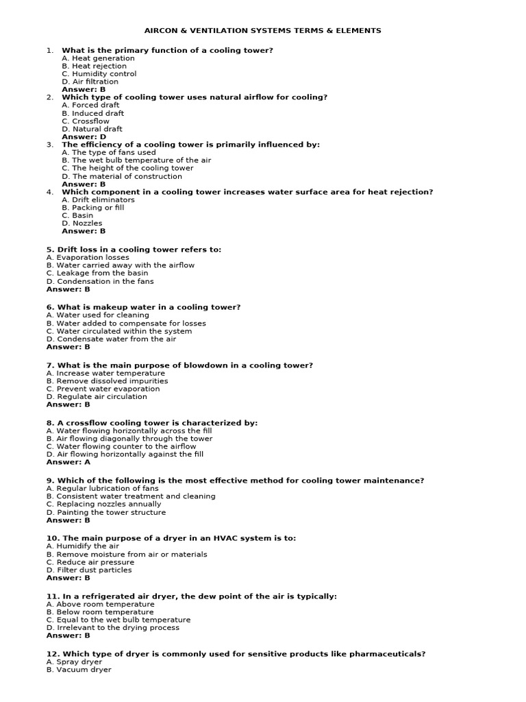 Aircon Vent. Systems Terms Elements | PDF | Humidity | Air Conditioning