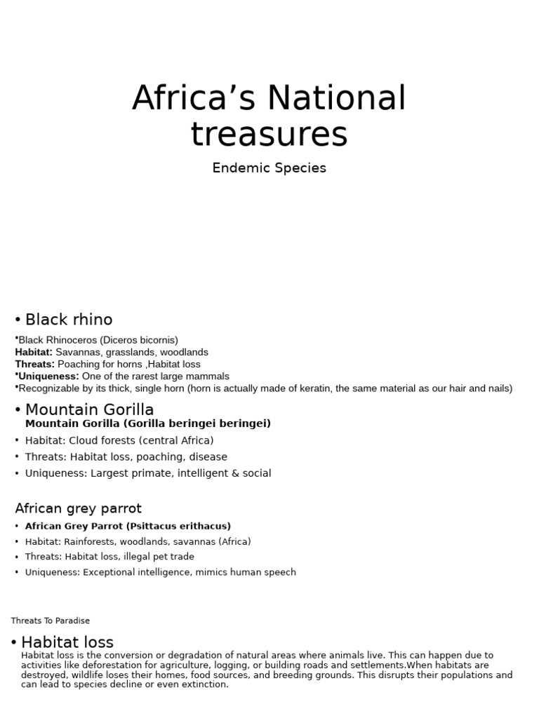 Africa's National Treasures | PDF | Habitat Destruction | Poaching