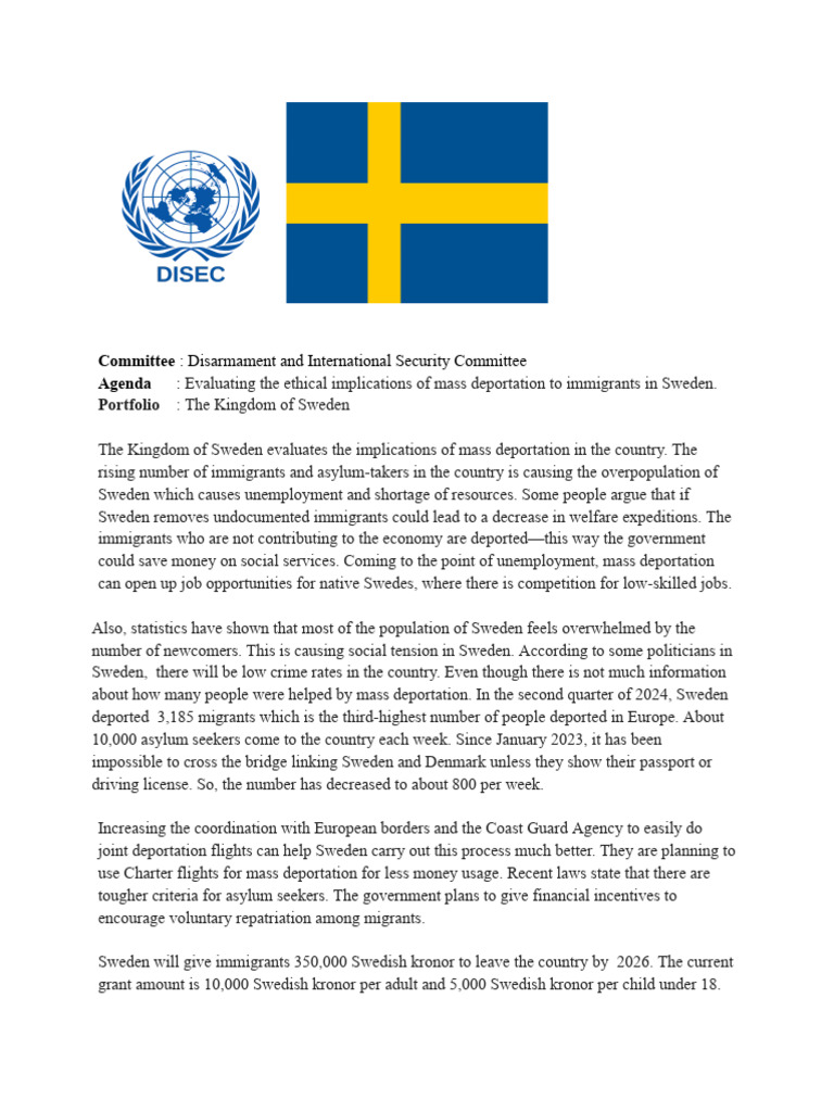 Position Paper of Sweden | PDF