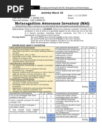 Metacognitive Awareness Inventory (MAI) | PDF | Metacognition | Reading ...