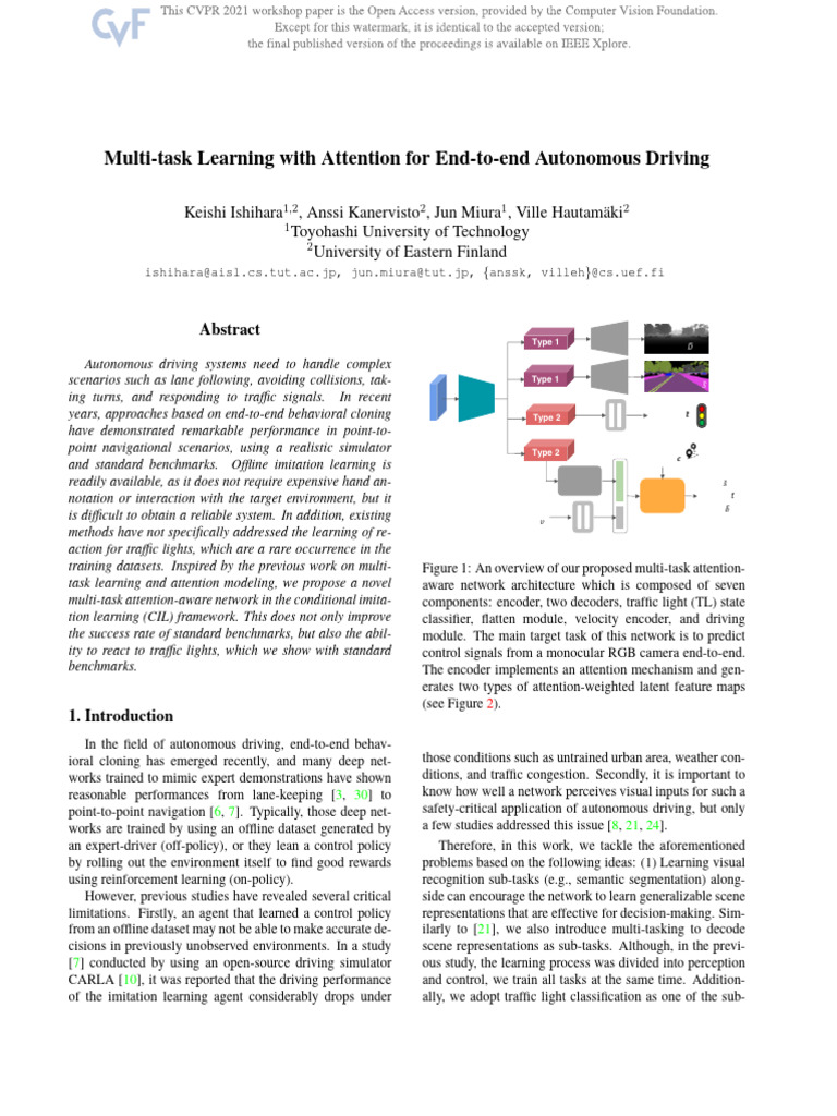 Ishihara_Multi-Task_Learning_With_Attention_for_End-to-End_Autonomous_Driving_CVPRW_2021_paper ...