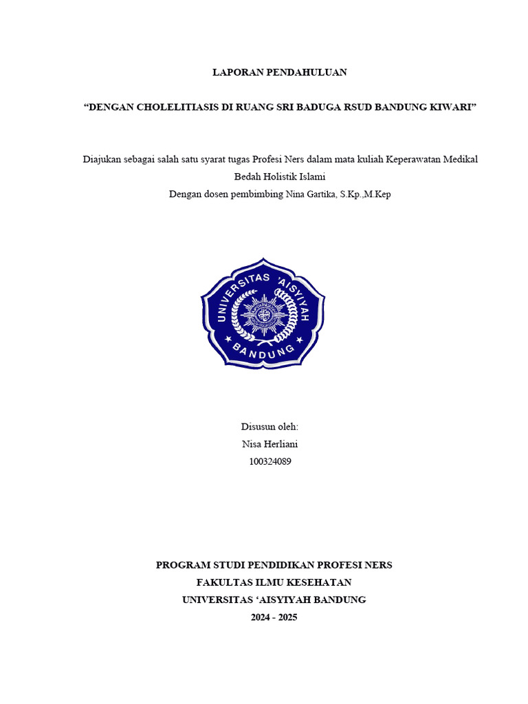 LP Cholelitiasis KMB | PDF