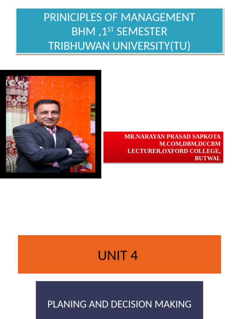 unit 4 | PDF | Decision Making | Strategic Planning