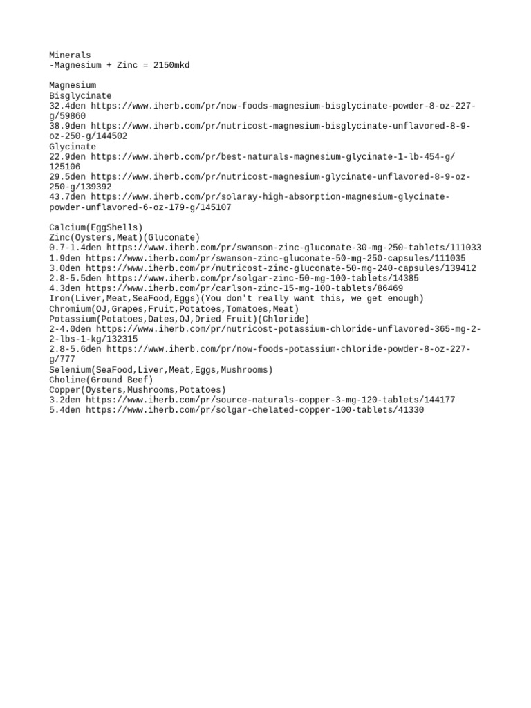 Iherb Minerals | PDF