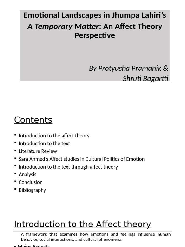 A Temporary Matter - PPTX Final - pptx3 | PDF | Emotions | Feeling